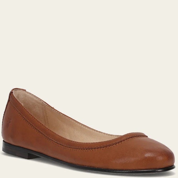 Frye | Shoes | Frye Carson Leather Ballerina Flats In Cognac Guc Brown ...